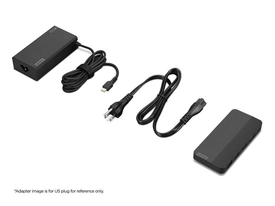 40B90100UK Lenovo USB-C Dual Display Travel Dock (w/ adapter)